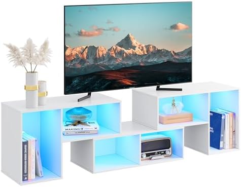 Amazon.com: ANTISTA TV Stand, Deformable TV Stand with LED Light ...