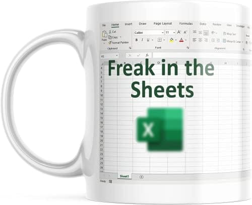DRD&M Freak In the Sheets Excel Mug Freak in the Spreadsheets 11 OZ Mug ...