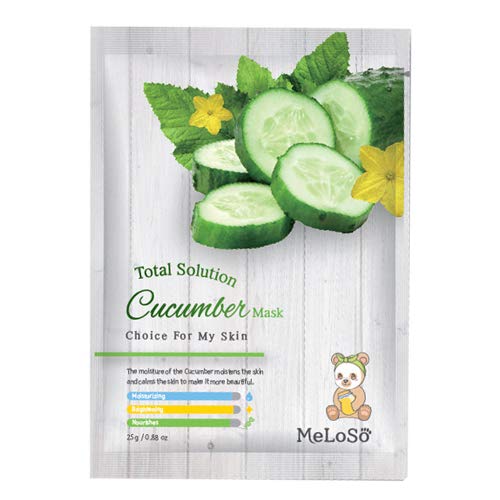 Amazon.com : Meloso Total Solution Facial Sheet Mask (Cucumber) - 15 ...
