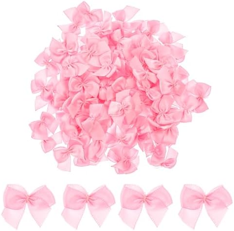 Amazon.com: AOZUO 100 Pieces Small Bows for Crafts, Mini Pink Satin ...