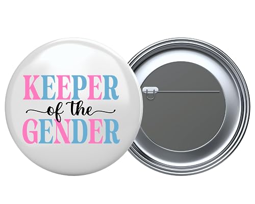 Amazon.com: Keeper Of The Gender Button, Baby Reveal Pin 2.25" Gender ...