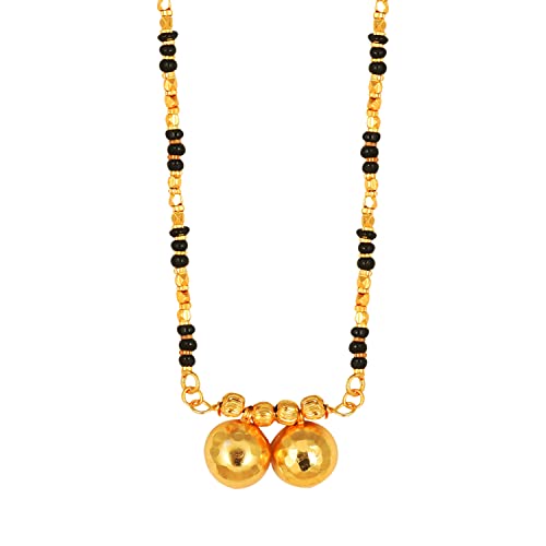 Buy MEENAZ 2 Vati Wati Mangalsutra For Women Girls Temple South Indian ...