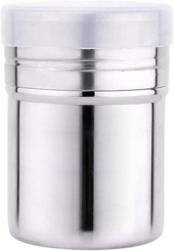 Stainless Steel Powder Shaker with Lid, Flour Dredger Sugar Salt Shaker ...