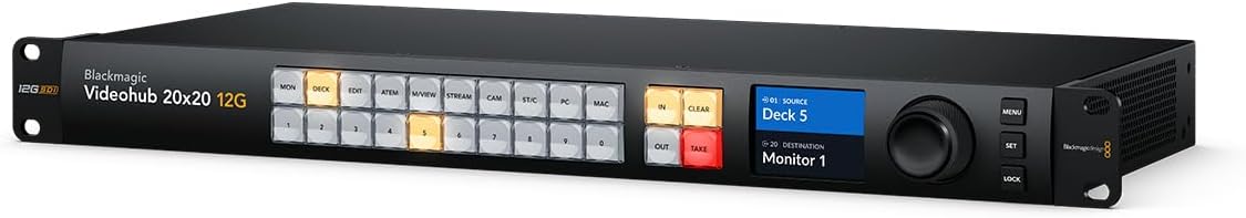 Amazon.com: Blackmagic Design Videohub 20x20 12G Zero-Latency Video ...