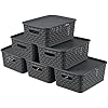 Amazon.com: Doryh 6 Pack Plastic Storage Baskets with Lids, Small ...