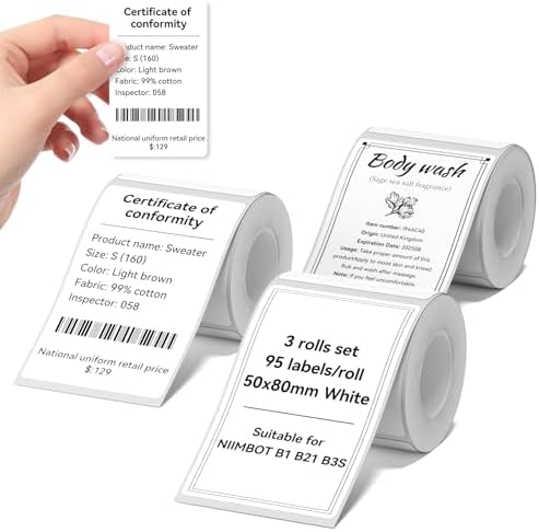 Amazon.com : NIIMBOT Labels 3 Rolls Set for B1/B21/B3S Sticker Printer ...