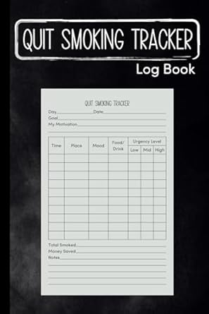 Quit Smoking Tracker Log Book: Journal To Track and Record Quit Smoking ...