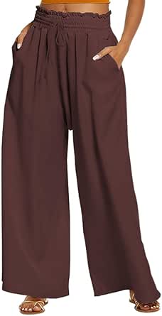 Loose comfortable casual pants gu-0715-M Wine red : Amazon.sg: Fashion