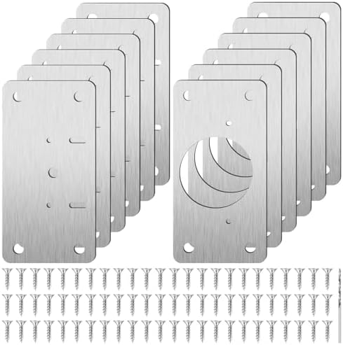 Kitchen Cabinet Door Hinge Repair Kit with 10 Plates and Fixing Screws ...