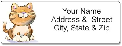 Amazon.com : Cat Address Label - Customized Return Address Label - 90 ...
