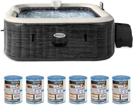 Amazon.com : Intex PureSpa Plus Greystone Inflatable Square Outdoor Hot ...