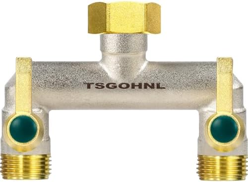 Amazon.com: 2 Way Garden Hose Splitter, Heavy Duty Brass 3/4" GHT Hose ...