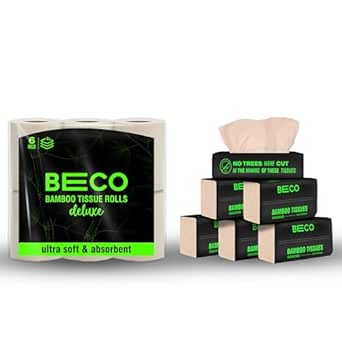 Beco Bamboo Soft Facial Tissue Papers- 100 Pulls (Pack of 6), 600 Pulls ...