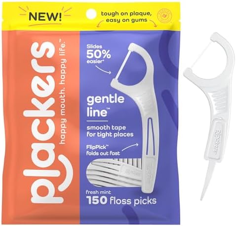 Amazon.com: Plackers Gentle Line Floss Picks, Fresh Mint Flavor, Fold ...