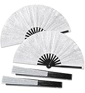 Amazon.com: Qyeahkj Large Folding Concert Rave Hand Fan, Heated ...