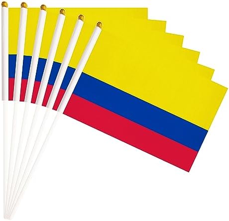 Amazon.com: 25 Pack Hand Held Small Mini Flag Colombia Flag Colombian ...