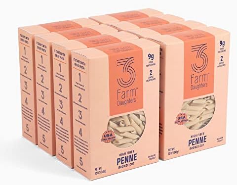Amazon.com : Three Farm Daughters Penne Pasta, 12oz, High Fiber, Low GI ...