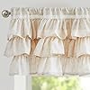 Amazon.com: jinchan Ruffled Valance Curtain Linen Kitchen Window ...