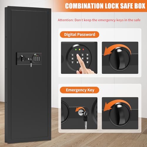 Snapklik.com : 43.3 Tall Wall Safe Between Studs Hidden Gun Safe, 3 ...