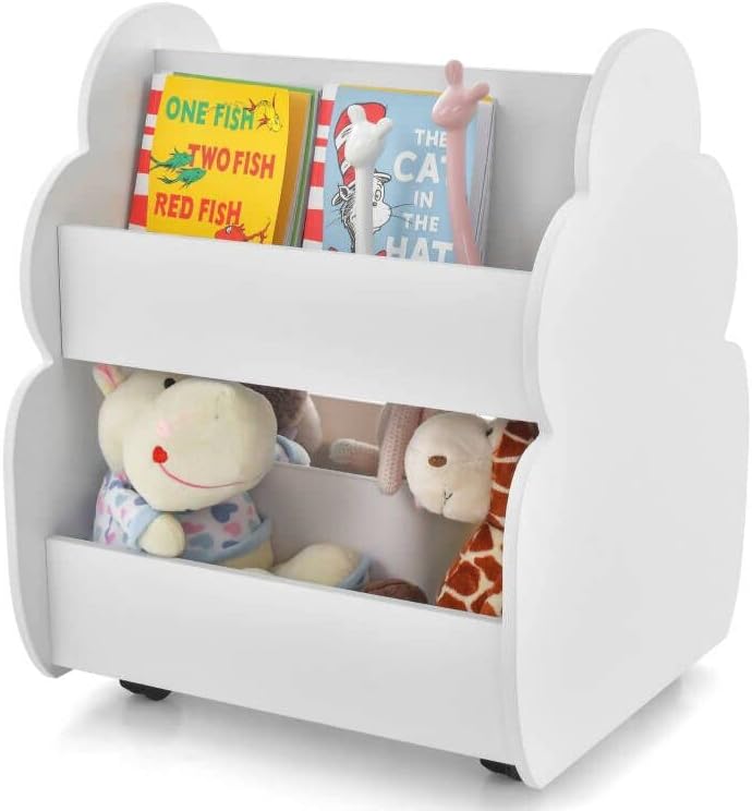 Amazon.com: UTEX Montessori Bookshelf for Toddlers, Wooden Book Caddy ...