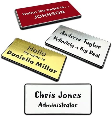 Amazon.com : Custom Engraved Name Tag ID Badges Personalized ...