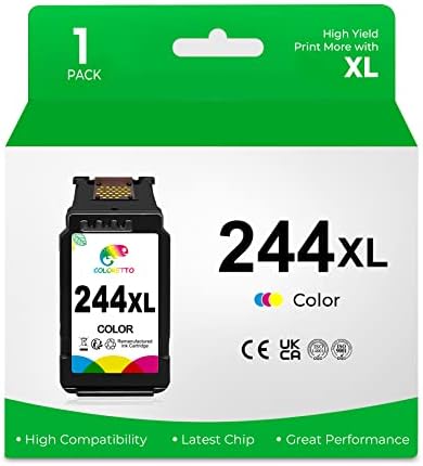 COLORETTO Ink Cartridges 244XL Color for Canon Pixma TS3420 TS3400 ...