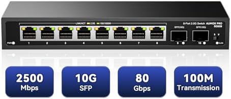 Amazon.com: 10 Port 2.5Gb Unmanaged Ethernet Switch with 8* 2.5G Base-T ...