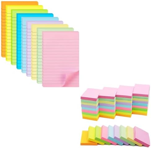 Amazon.com : Lined Sticky Notes 4X6 and Small Sticky Notes 1.5x2 in ...