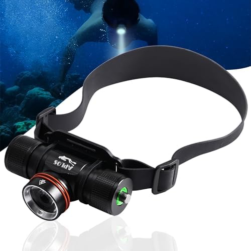 APLOS H800 Scuba Diving Head Torch, 3500 Lumens Professional Underwater ...