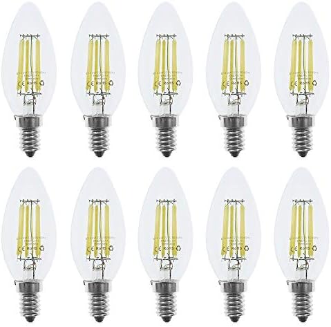 E14 LED Candle Bulb Dimmable 6w 60W Equivalent Cool White 6500K SES ...