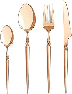 Amazon.com | 72 Pieces Rose Gold Silverware Set Stainless Steel ...