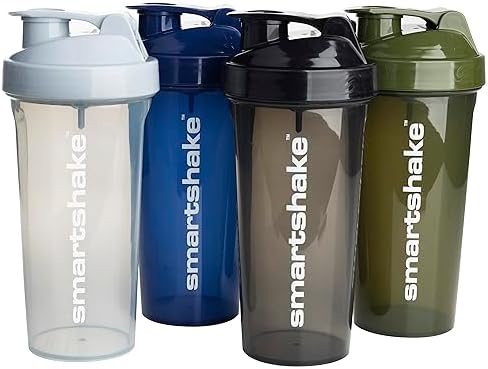 Smartshake Lite 4 Pack Protein Shaker Bottle 600 ml | 20 oz Leakproof ...