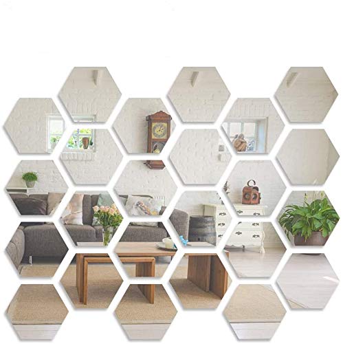 Mirror Wall Sticker, LYGZTing 24 PCS Removable Acrylic Mirror Stickers ...