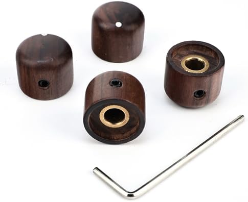 Amazon.com: OVSAL 4Pcs Brass-Hole Rosewood Guitar Knobs 1/4" Diameter ...