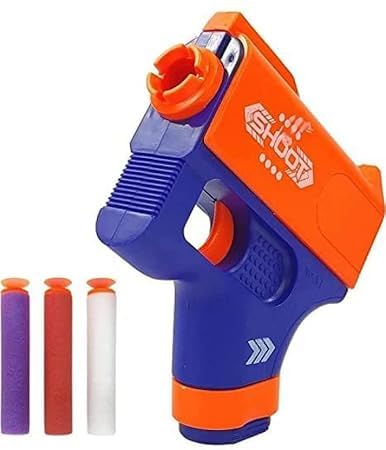SHAKTISM Shooting Toy Gun for Kids: Mini Blaster with 3 Soft Foam ...