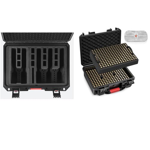 Amazon.com: Kinghardcase 5 Pistol Case for Handguns & 350 Round 9x19mm ...