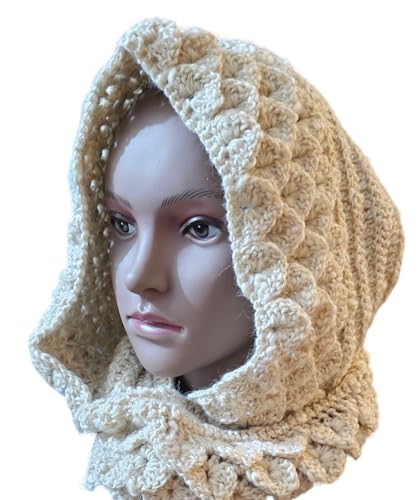 Crochet hooded cowl scarf snood welsh dragon stitch birthday gift ...