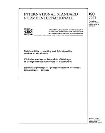ISO 7227:1987, Road vehicles - Lighting and light signalling devices - Vocabulary | Amazon.com.br