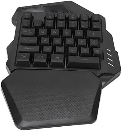 Einhändige Gaming-Tastatur, Kabellos, 2,4 G RGB-beleuchtete Tastaturen ...