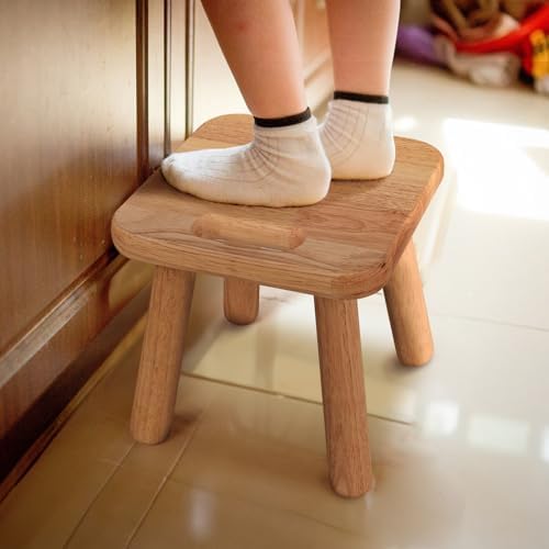 SEEMINES Wooden Step Stool,Sturdy Wood Stepstool,Step Stool for ...