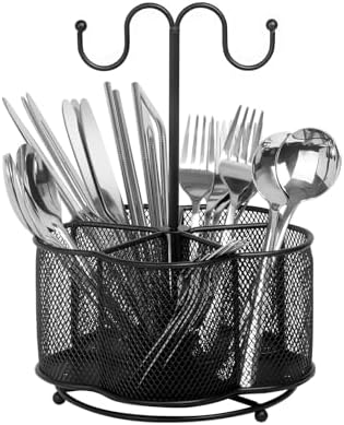 Amazon.com - JSVER 360° Rotating Utensil Caddy 5 Compartment Silverware ...