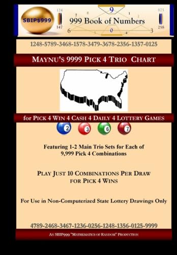 Maynus 9999 Pick 4 Trio Chart: for Pick 4 Win 4 Cash 4 Daily 4 Lottery ...
