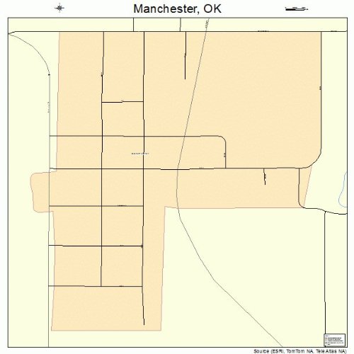 Amazon.com : Large Street & Road Map of Manchester, Oklahoma OK ...