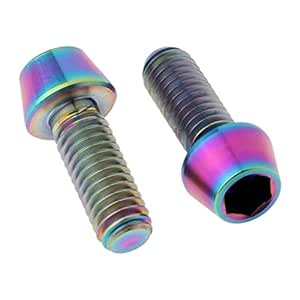 2X M6 Titanium Ti Screw Fairing Bolt Taper Conical Hex Head Rainbow M6x18mm : Amazon.in: Car ...