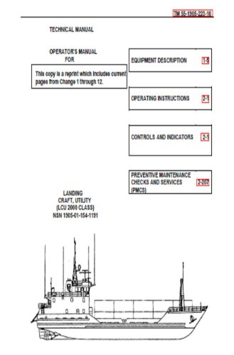 US Army, Technical Manual, TM 55-1905-223-10, LANDING CRAFT, UTILITY ...