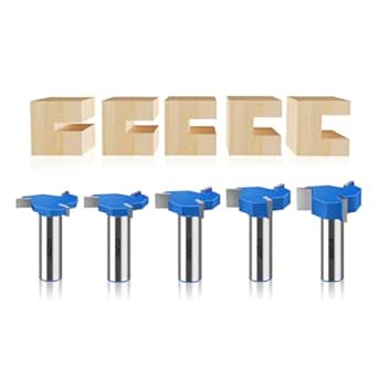 5Pcs Three-Blade Slot Cutter Router Bit, ''T'' Type Slotting Bit , Slot ...