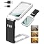 15X Magnifying Glass with Light and Stand, Rechargeable Folding ...
