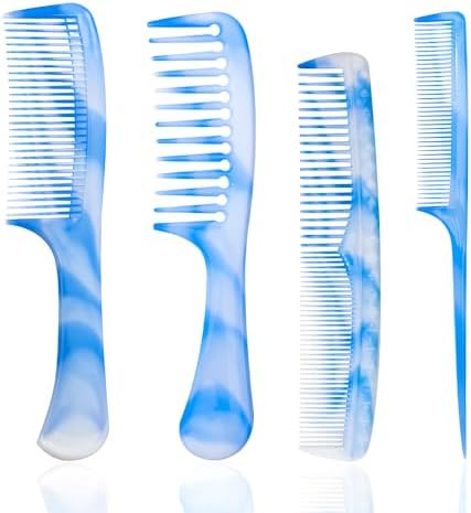 Amazon.com : FHALLYNN Hair Combs Set: Blue Fine-Tooth, Wide-Tooth, Rat ...
