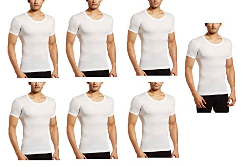 Buy Amul Gold Mens's White Half Sleeves Vest Pack of 7 Pcs (Size-S ...