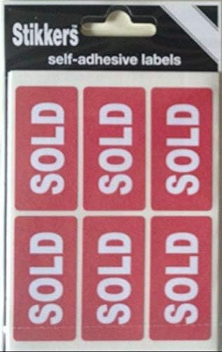 Sold Stickers 25mm x 50mm (42 Sticky Labels) : Amazon.co.uk: Stationery ...